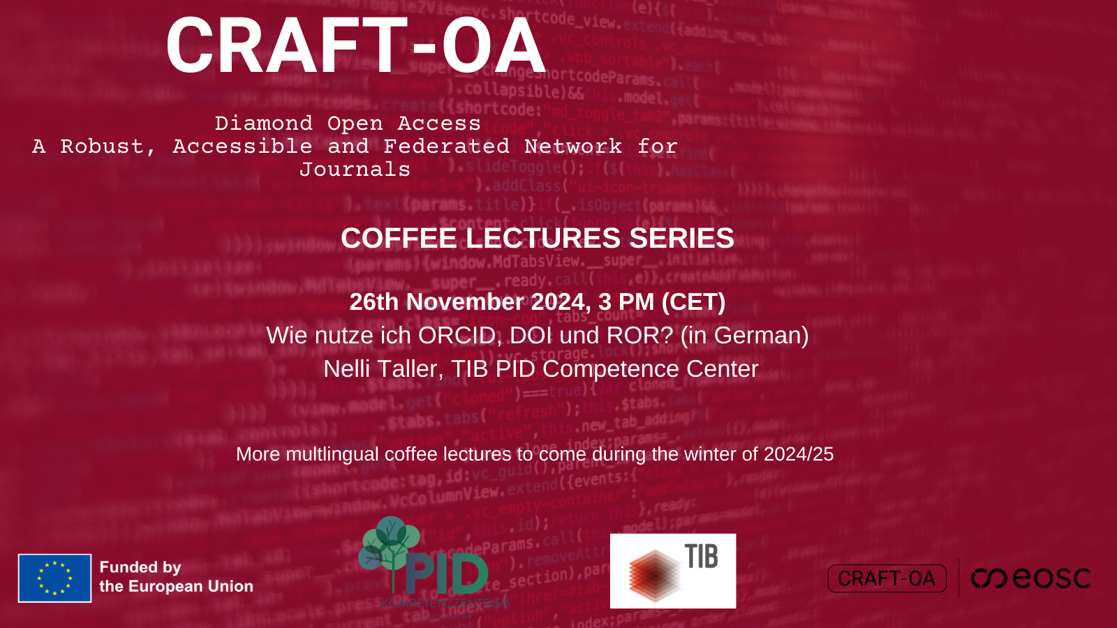 CRAFT-OA Coffee Lectures – CRAFT-OA